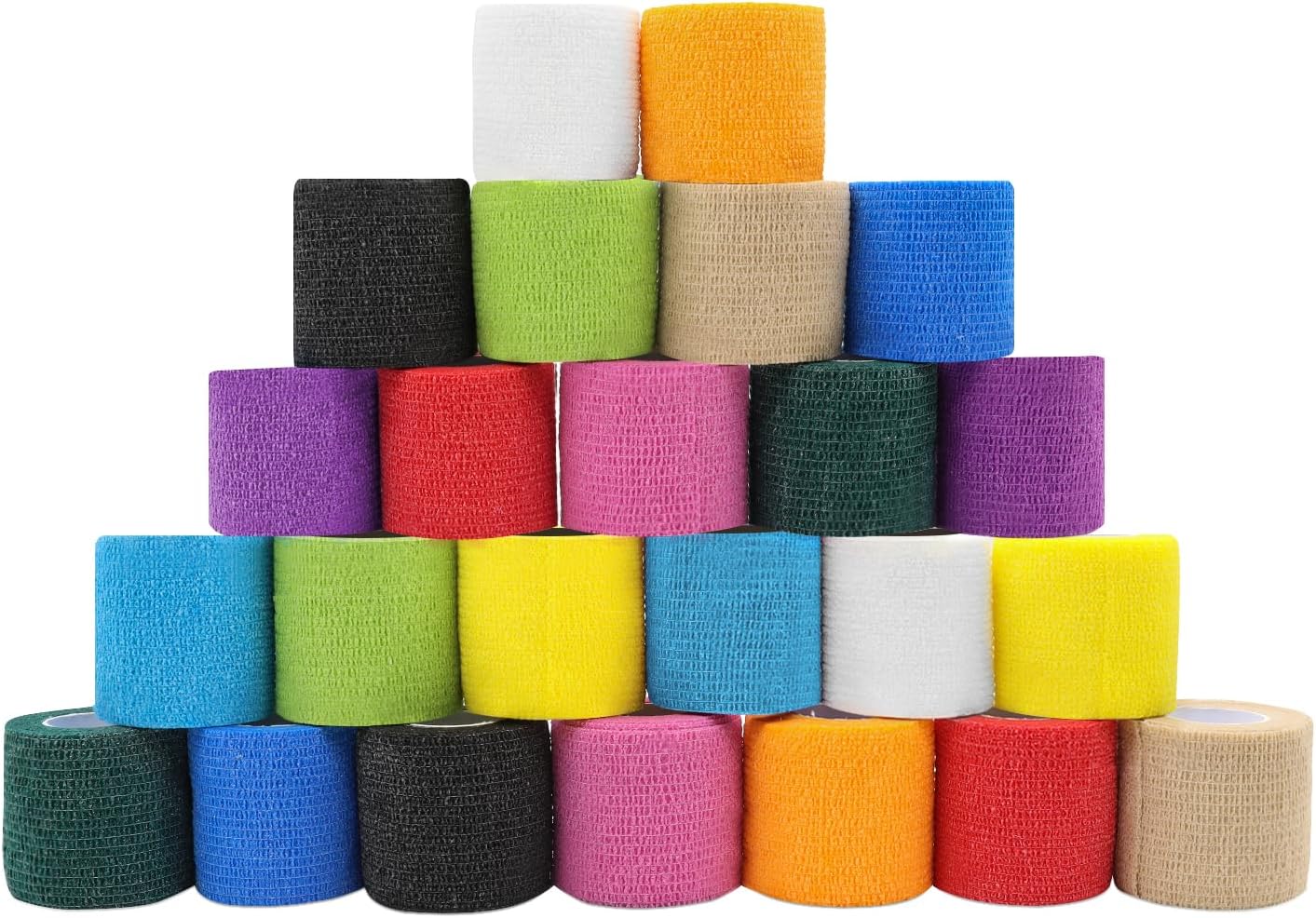 PINHEN 24 Pack Self Adhesive Bandage Wrap 2 Inch 5 Yards, Athletic ...