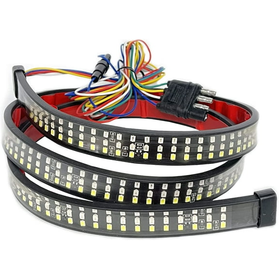 Triple Row LED Tailgate Light Bar LED Flexible Strip for , 5 Functions ...