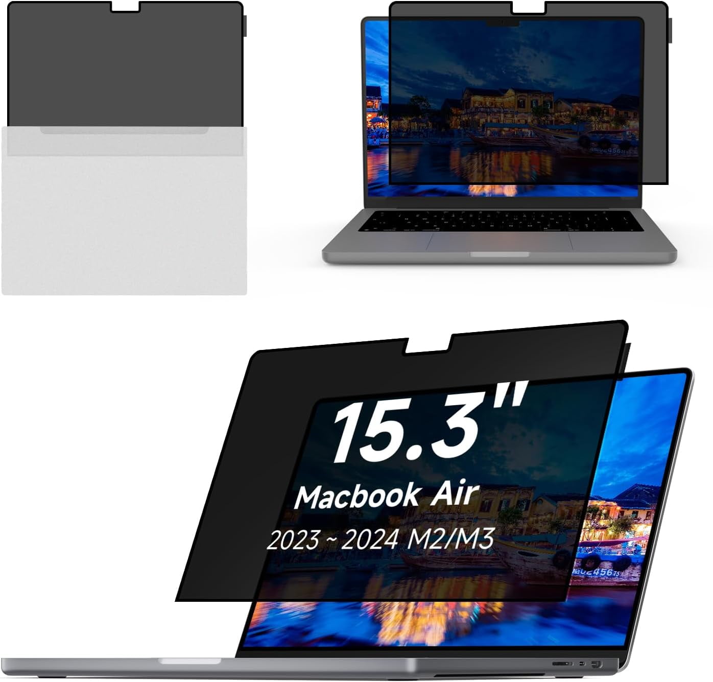 PINHEN Laptop Privacy Screen MacBook Air 15 Inch (2023-2024, M2 M3 ...