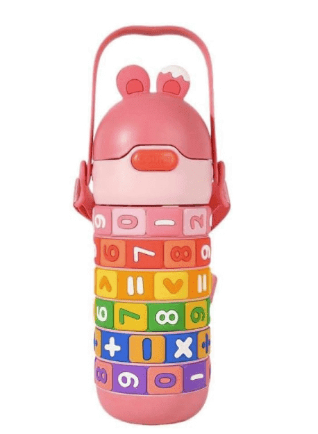 PINK 15 ounce Kids Insulated Water Bottle with Math Widgets - Walmart.com
