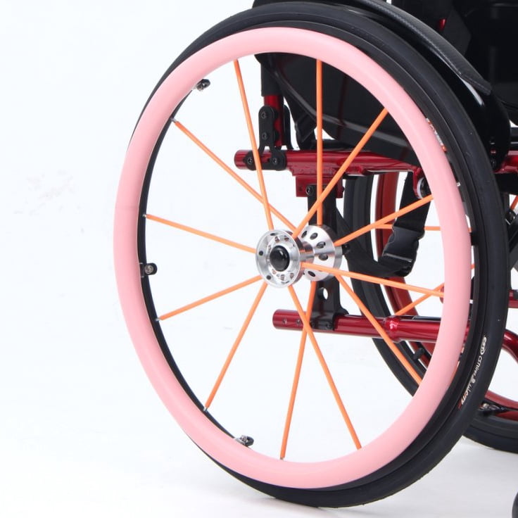 PINK 24" SUPER GRIP SILICONE PUSH RIM COVERS. PRICE IS FOR A SET OF 2 ...