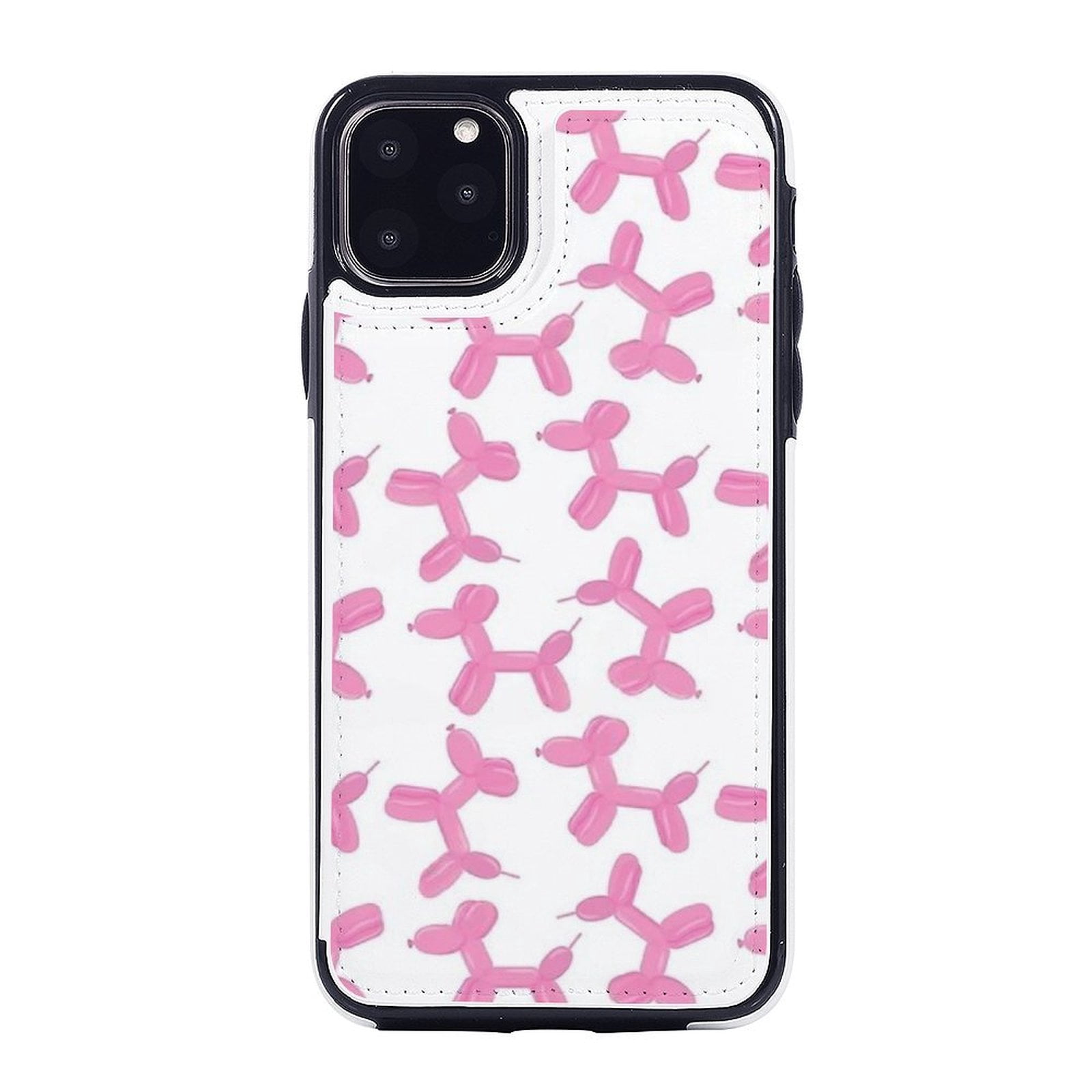 PINK DOG BALLOON Leather Wallet Case for iPhone 16 15 14 13 12 11 Pro ...