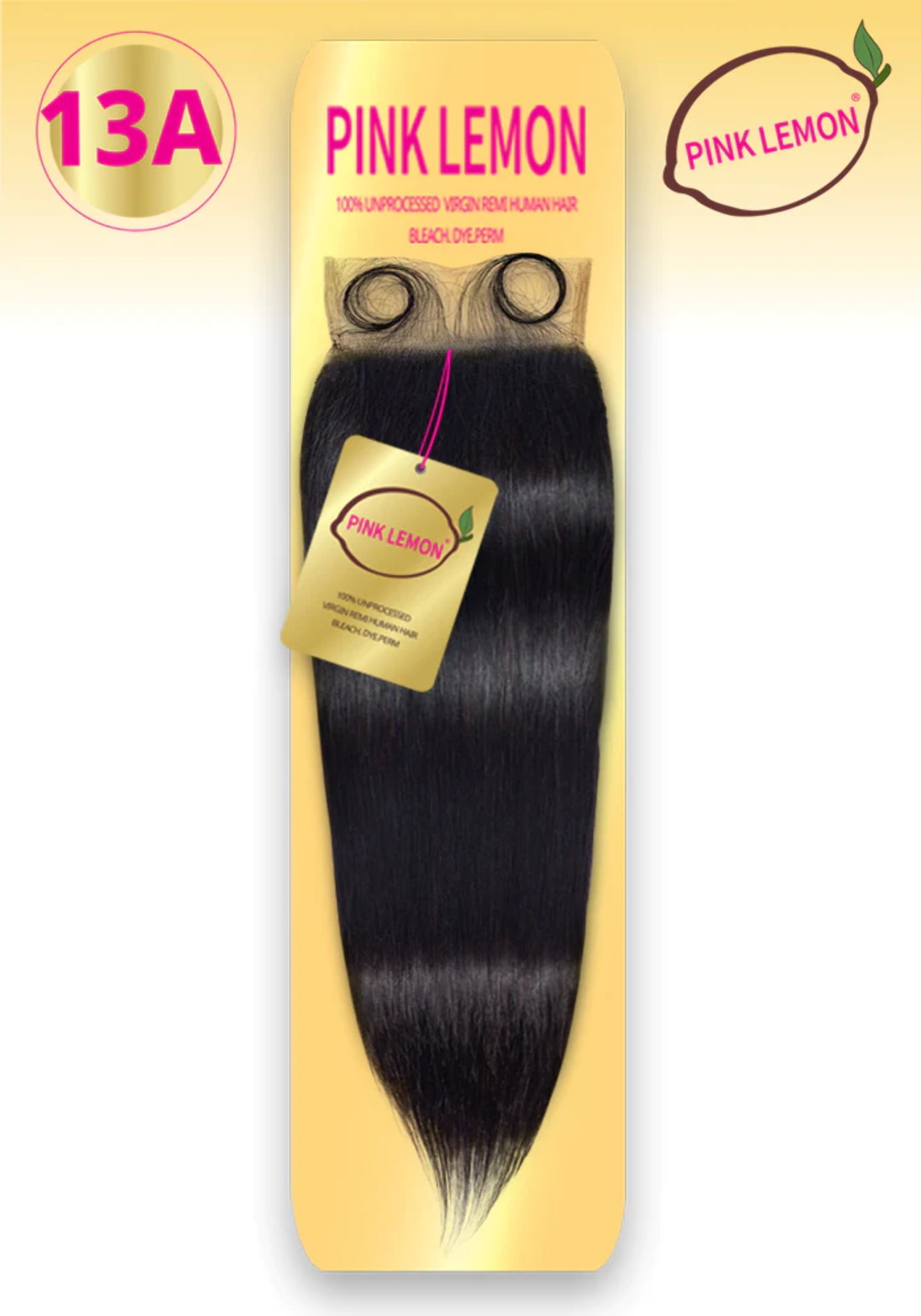 PINK LEMON - 4x4 13A Full Lace Closure STRAIGHT (100% Human) - Walmart.com
