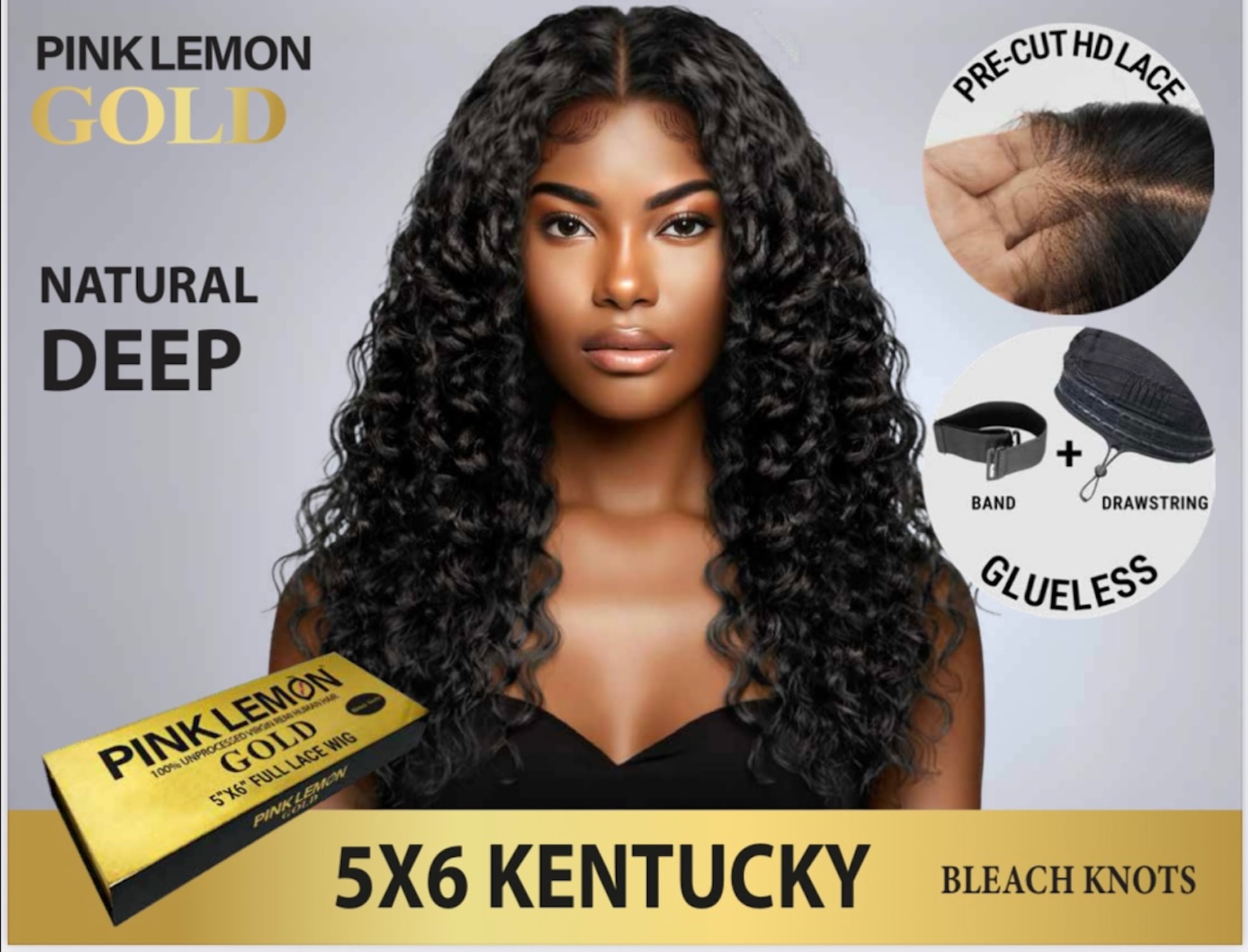 PINK LEMON - GOLD 100% UNPROCESSED VIRGIN REMI HUMAN 5X6 FULL LACE WIG ...