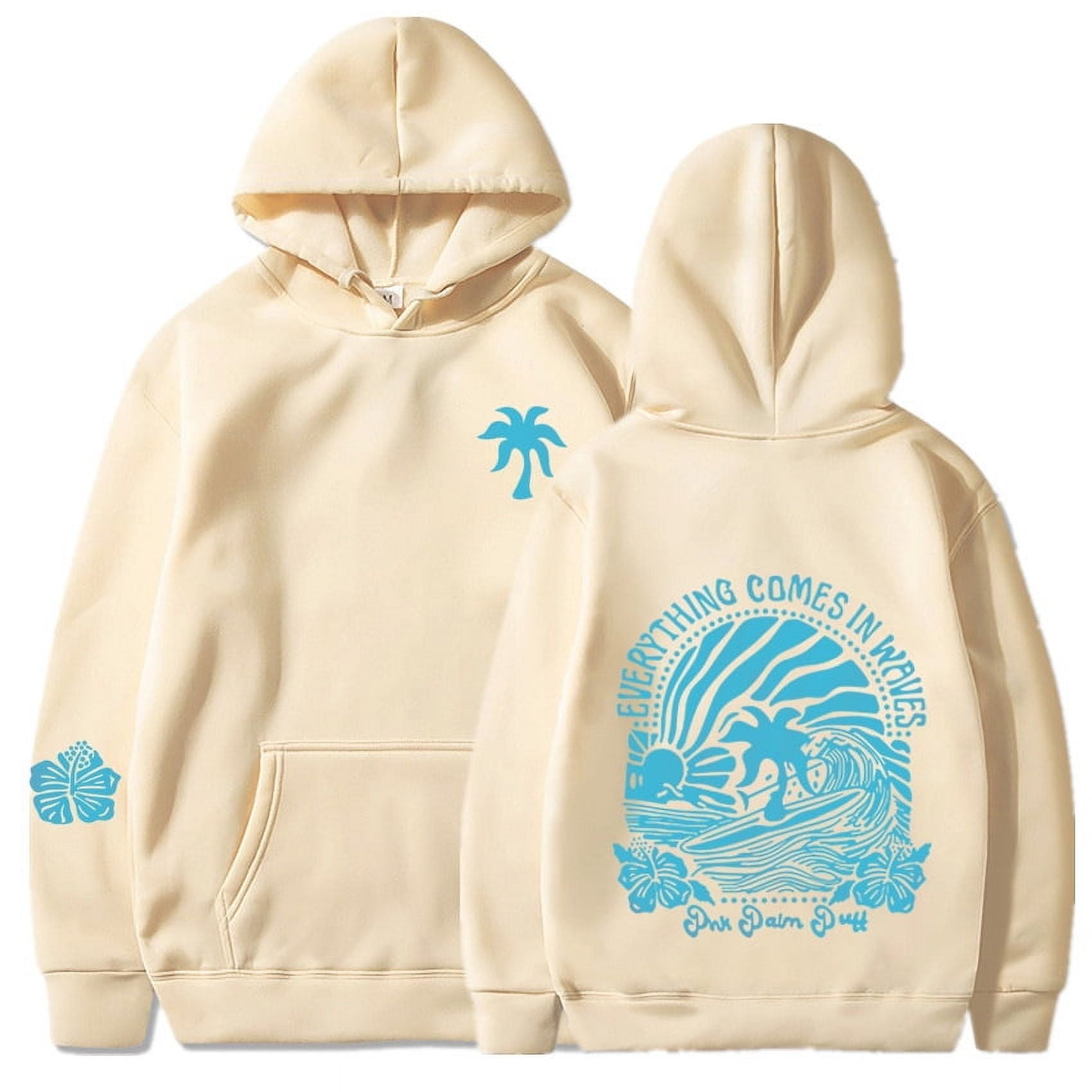 PINK-Palm-PUFF Hoodies Sweatshirts,PALM Hooded Hoodie Pullover Long ...