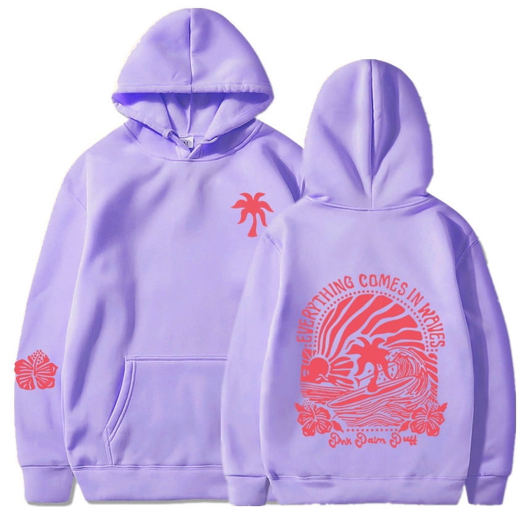 PINK-Palm-PUFF Hoodies Sweatshirts,PALM Hooded Hoodie Pullover Long ...