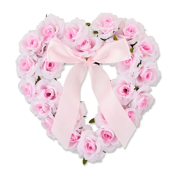 Rose Wreath, Pink, 16", Valentine's Day by Way To Celebrate - Walmart.com