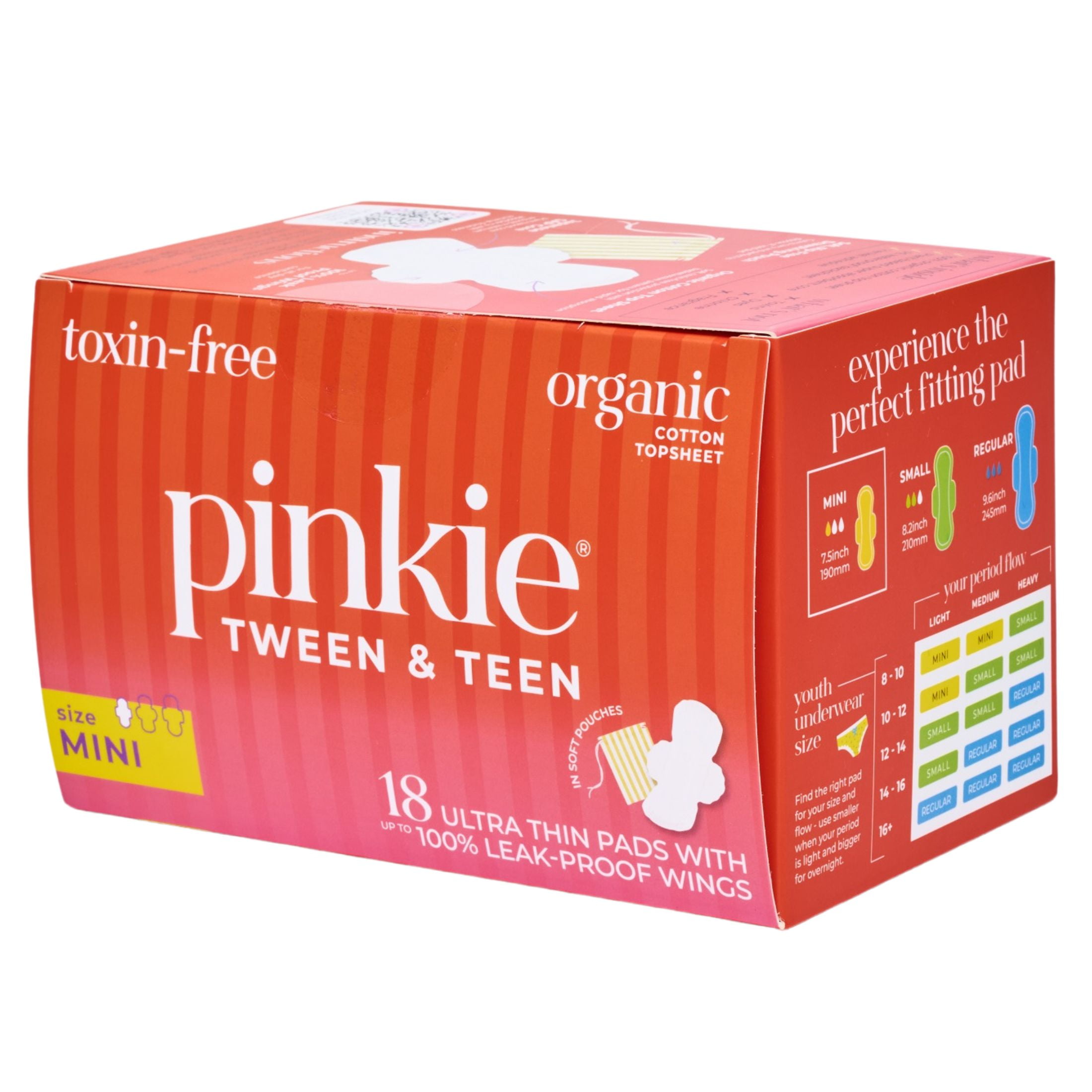 Pinkie Teen Pads, Organic Cotton, Mini (18 Count) - Walmart.com