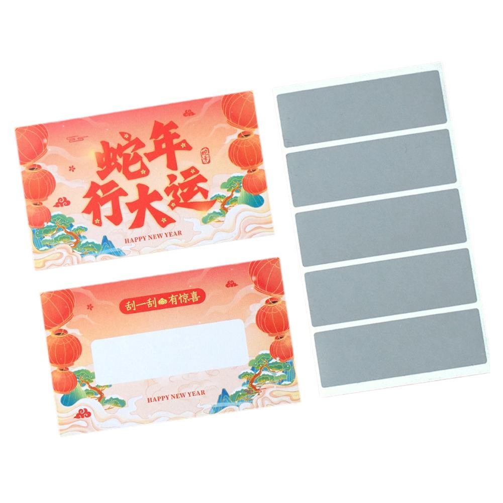 PINKMAUG 2025 New Year Scratch Card Film Coated Stickers Scratch Off ...