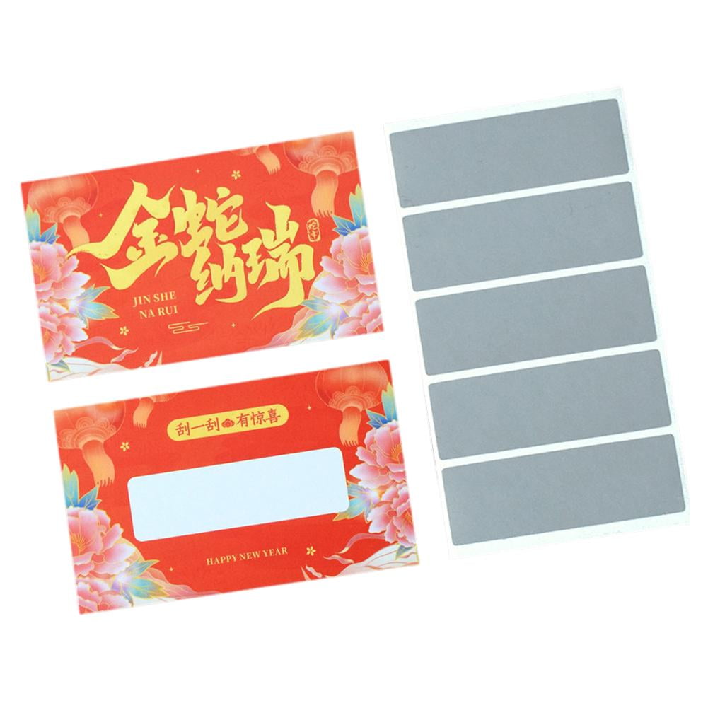 PINKMAUG 2025 New Year Scratch Card Film Coated Stickers Scratch Off ...