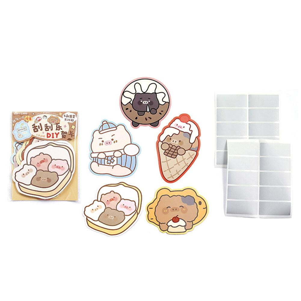 PINKMAUG 20PCS Piggy Scratch Joy Card, DIY Custom Make Your Own Scratch ...