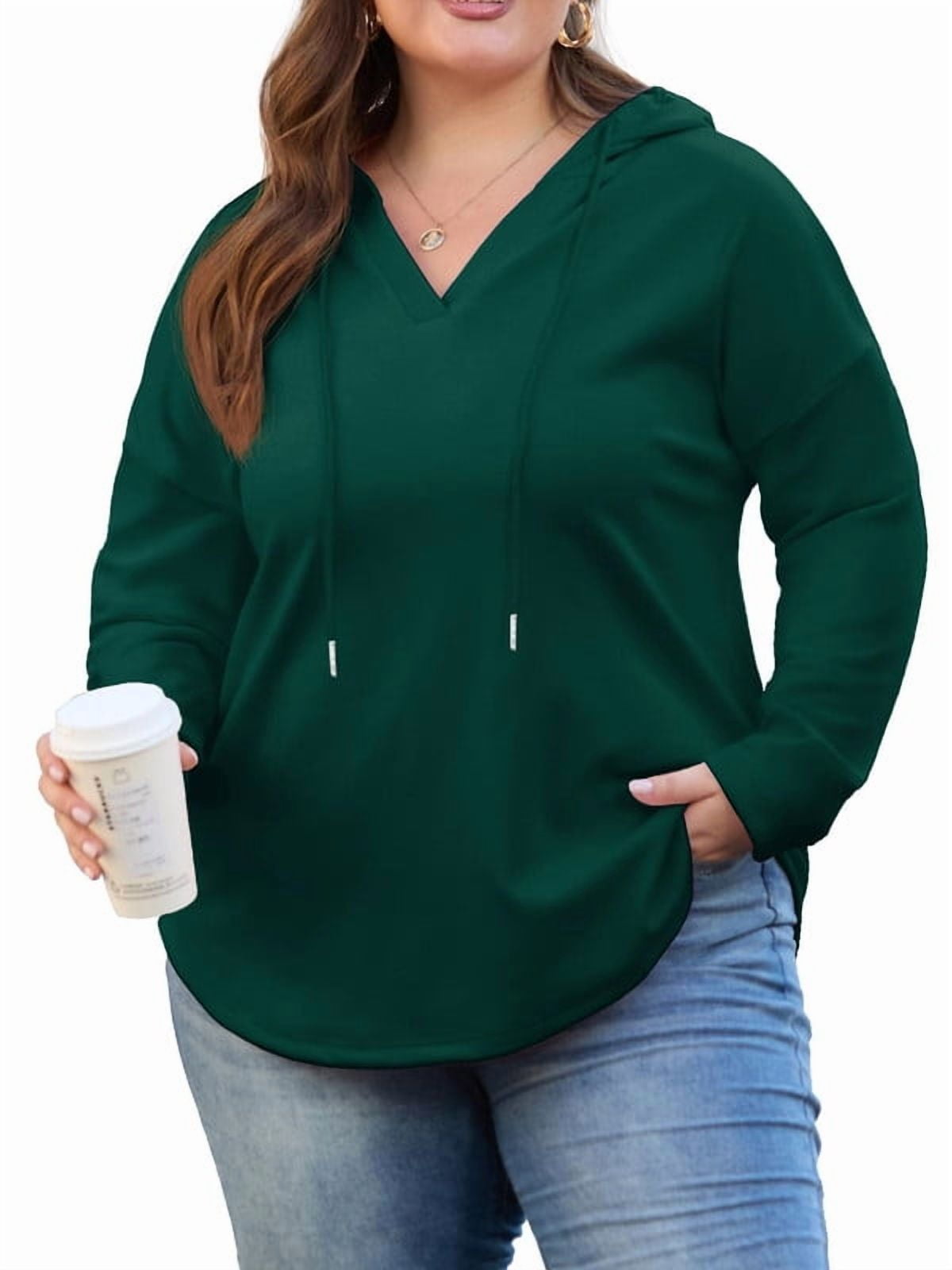 PINKSIR Womens Plus Size Hoodies Trendy Fall Fashion V Neck Oversized ...