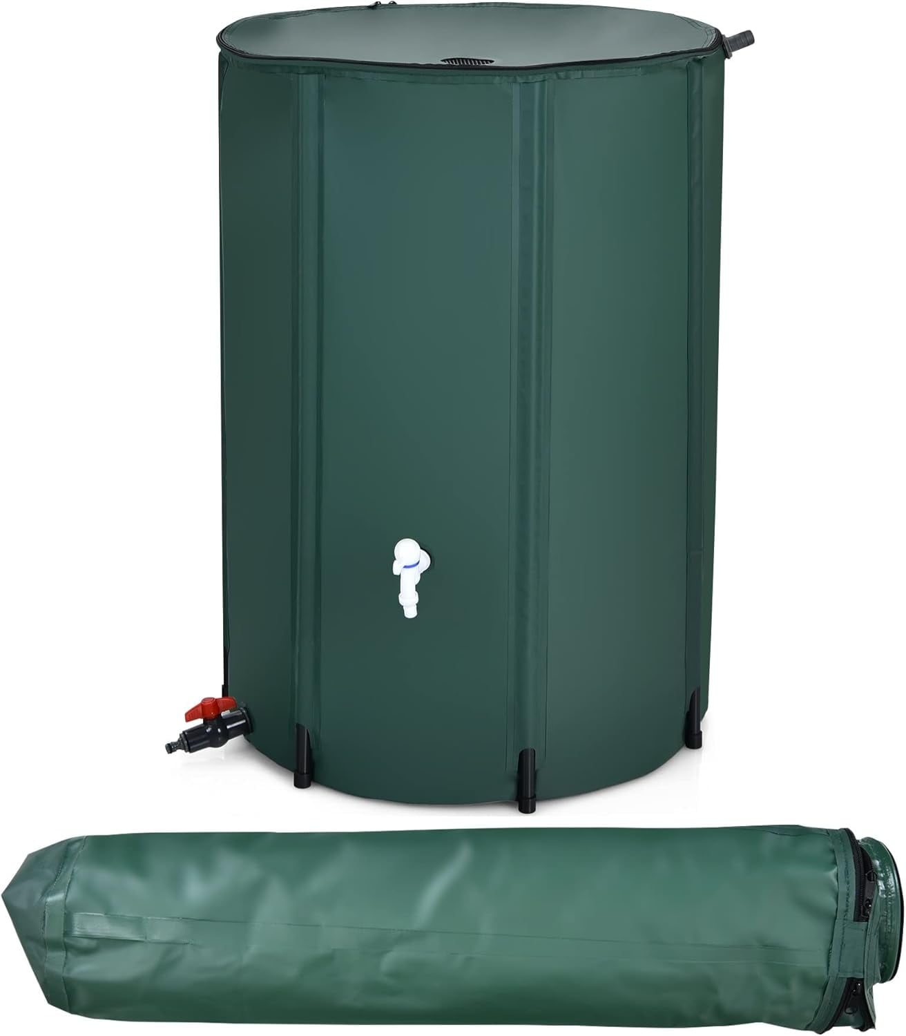 PINKYA 100 Gallon Collapsible Rain Barrel, PVC Rain Water Collection ...