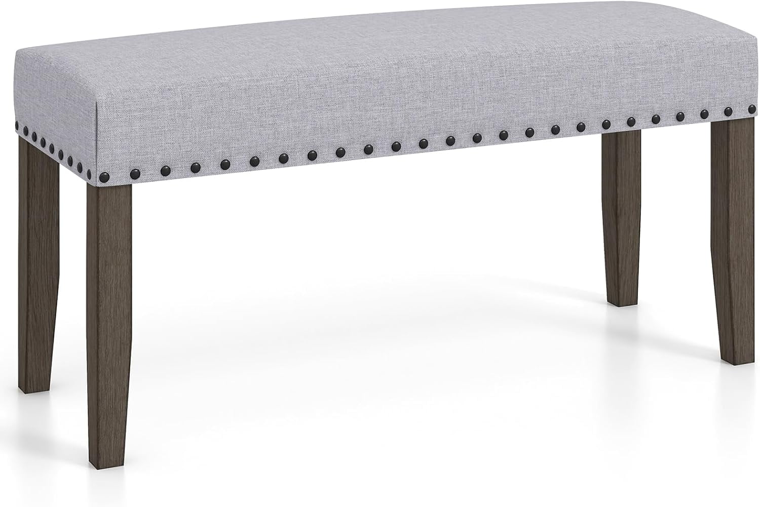 PINKYA 42.5” Upholstered Entryway Bench, Dining Bench with Nailhead ...