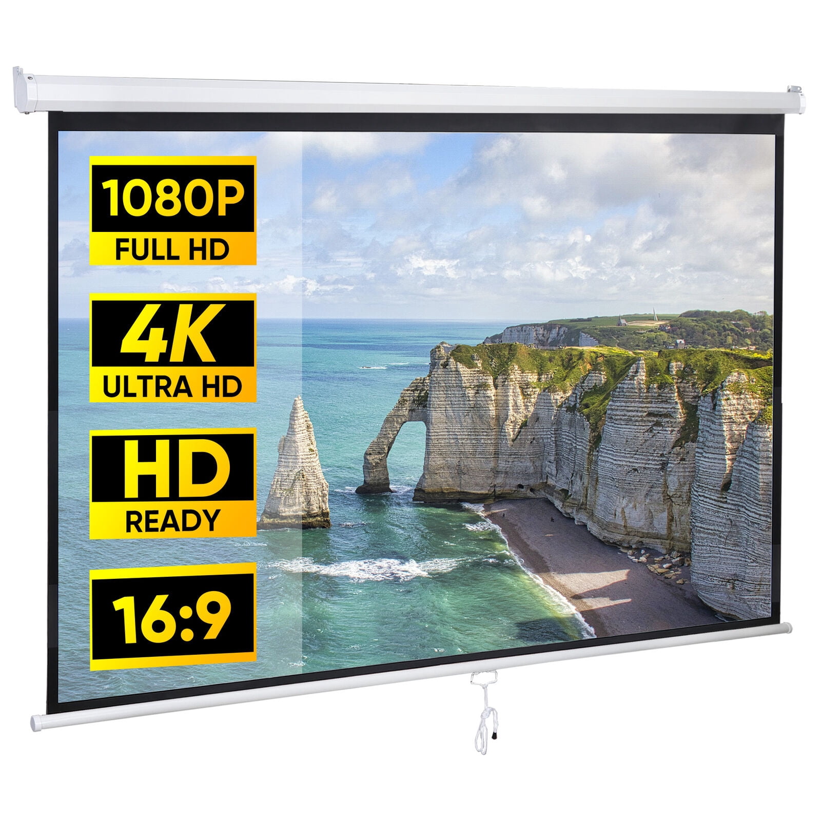PINKYA 80 Inch Projection Screen, Outdoor Indoor 16:9 HD Foldable ...