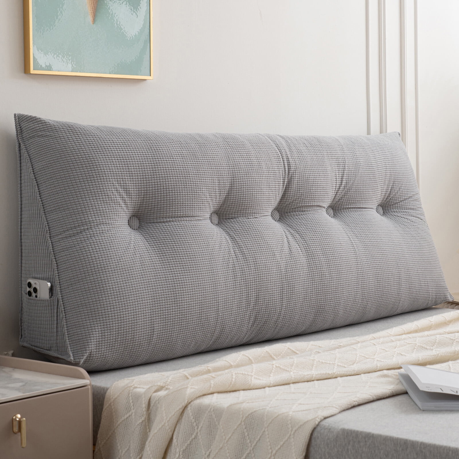PINKYA Headboard Pillow King (79*20 in) , Wall Backrest Wedge Pillow ...