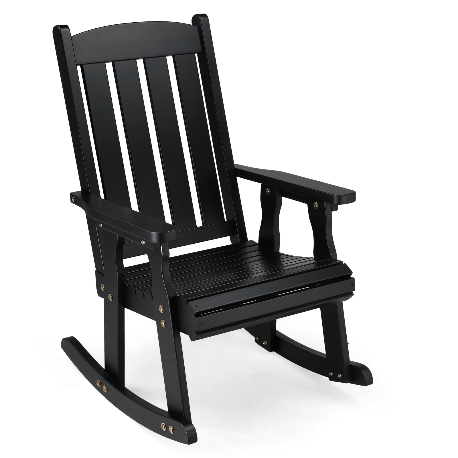 PINKYA Outdoor Rocking Chair, Heavy Duty 600 LBS Wooden Rocking Bench ...