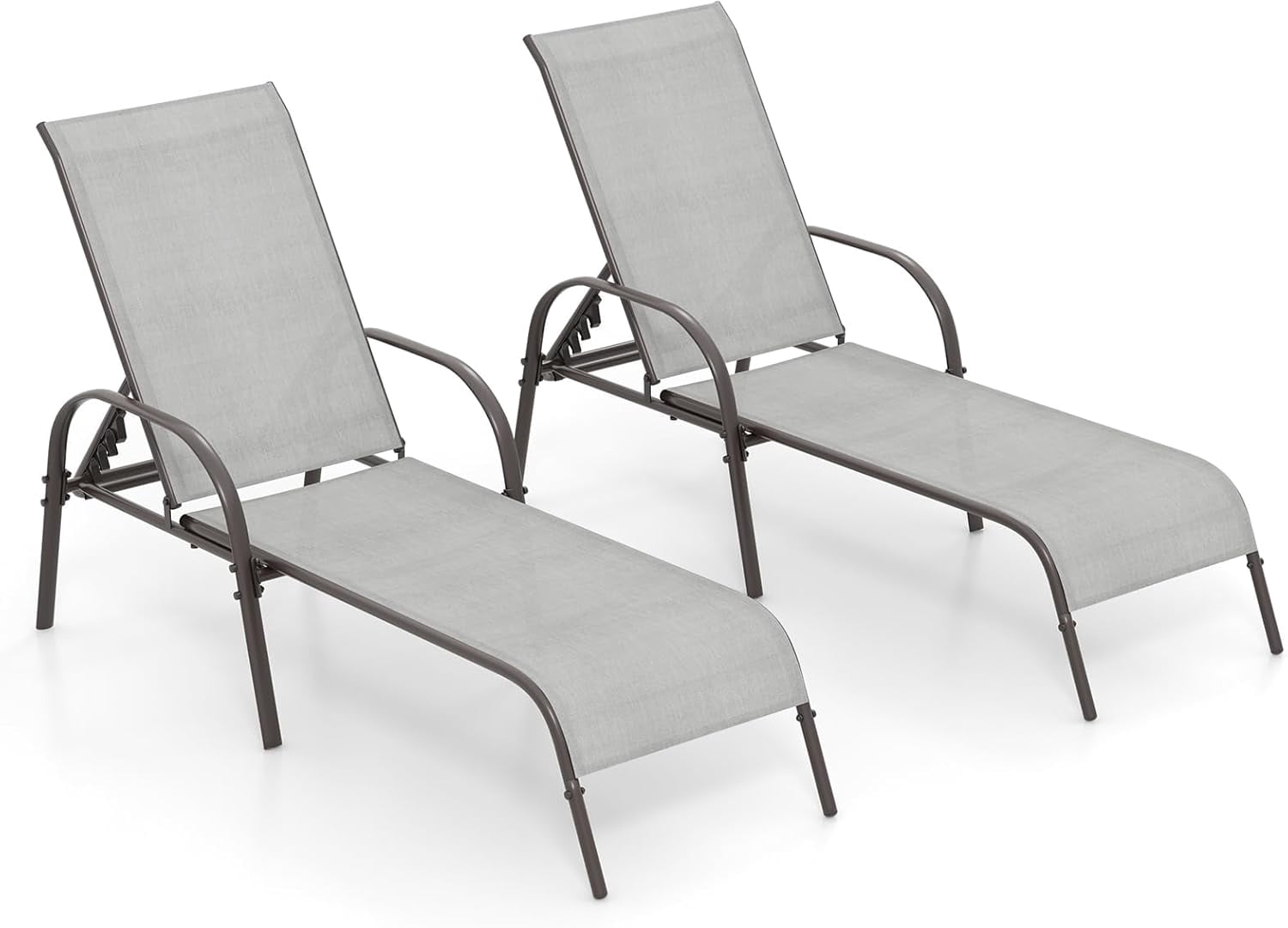 PINKYA Patio Lounge Chair, Outdoor Folding Chaise Lounge with ...