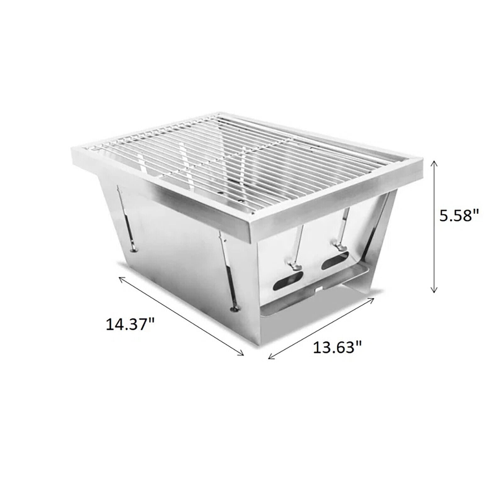 PINKYA Portable Charcoal Grill – Foldable BBQ Stove with Air Vent ...