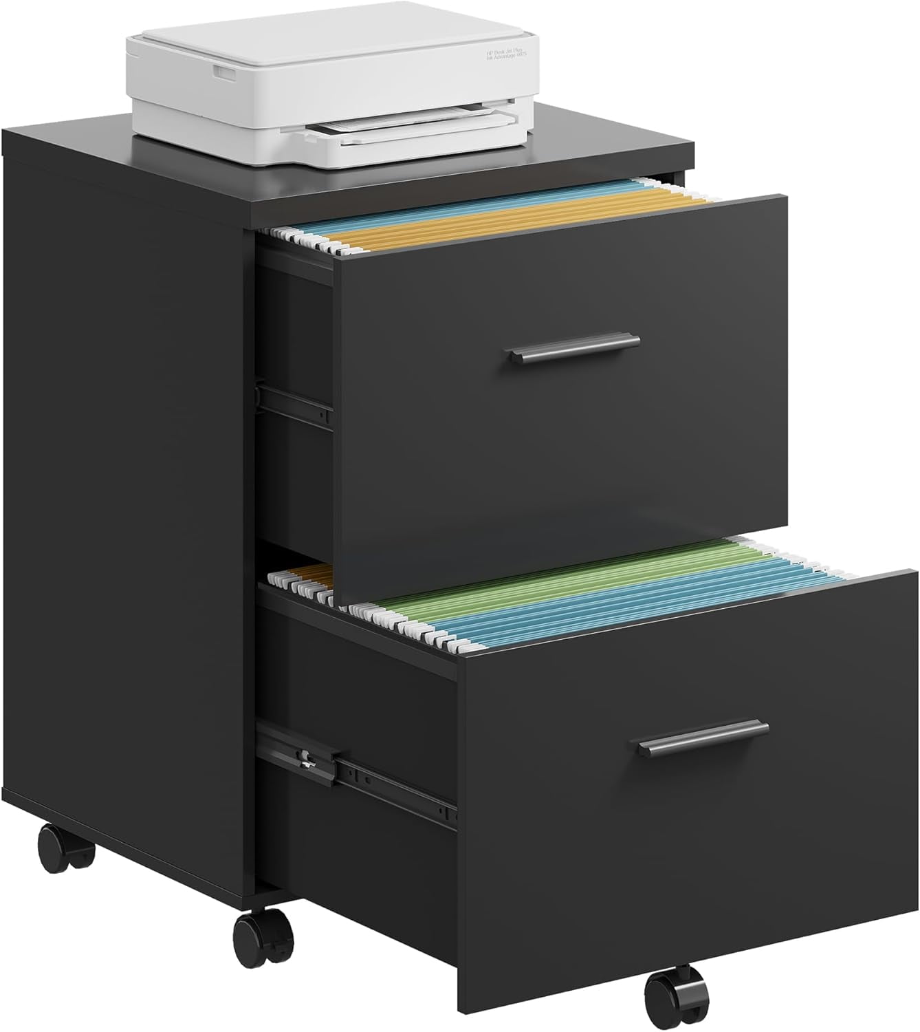 PINKYA Wood File Cabinet, 2 Drawer Filing Cabinet for Home Office ...