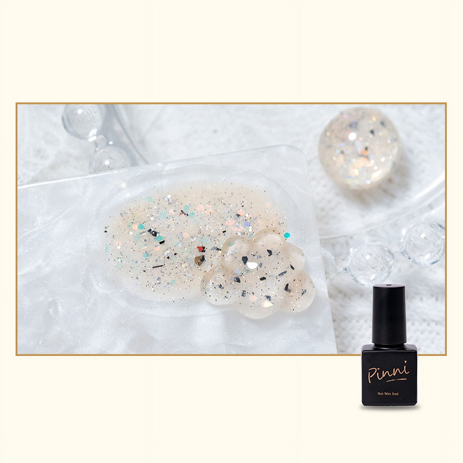 PINNI Beige Egg Shell Gel Nail Polish Kit, Speckled Nail Polish Gel ...