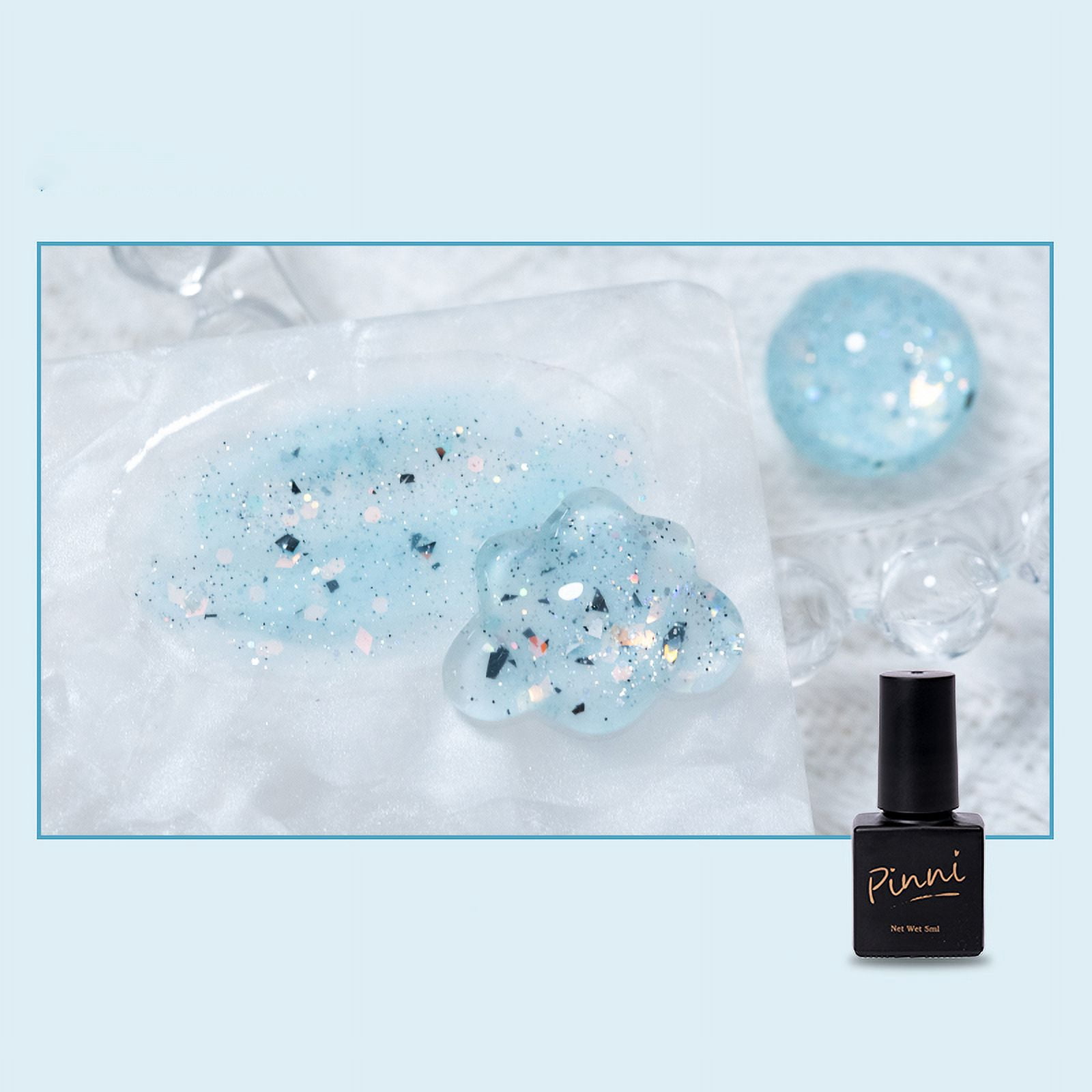 PINNI Blue Egg Shell Gel Nail Polish Kit, Speckled Nail Polish Gel Nail ...