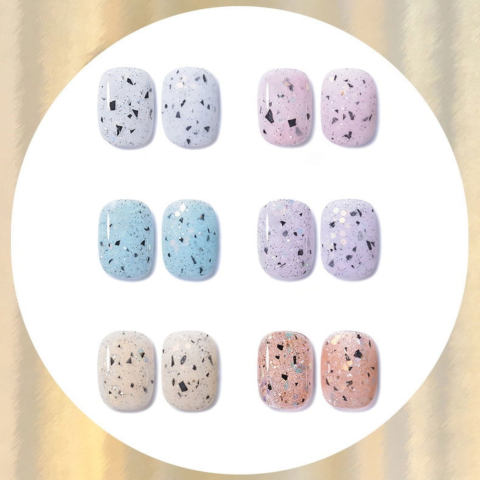 PINNI Egg Shell Gel Nail Polish Kit, Speckled Nail Polish Gel Nail ...
