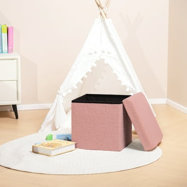 PINPLUS 12.6" Storage Ottoman,Toy Chest Box，Folding Footrest Stool Seat ...