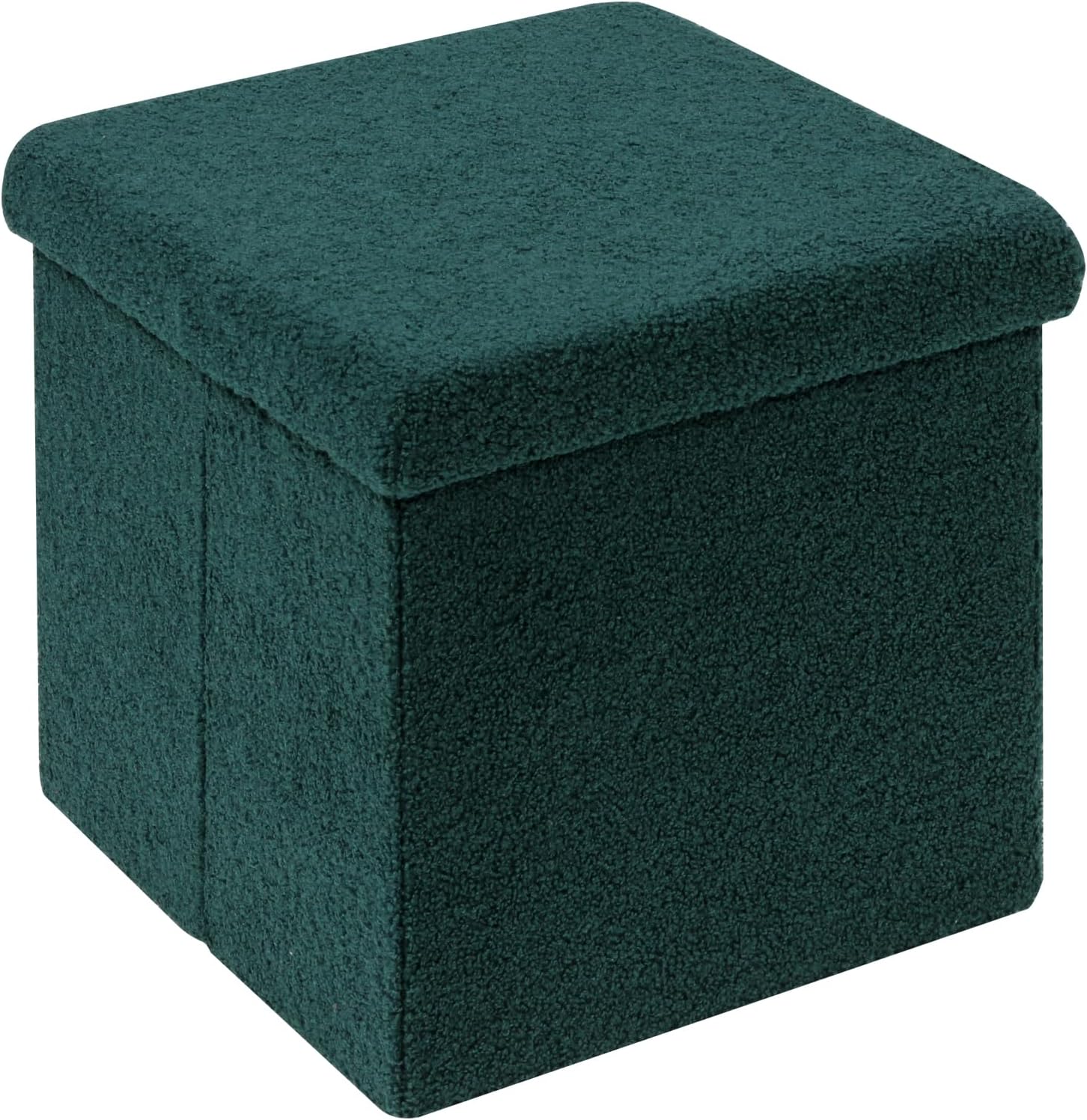 PINPLUS Folding Storage Ottoman Cube, Green Storage Ottoman with Lid ...