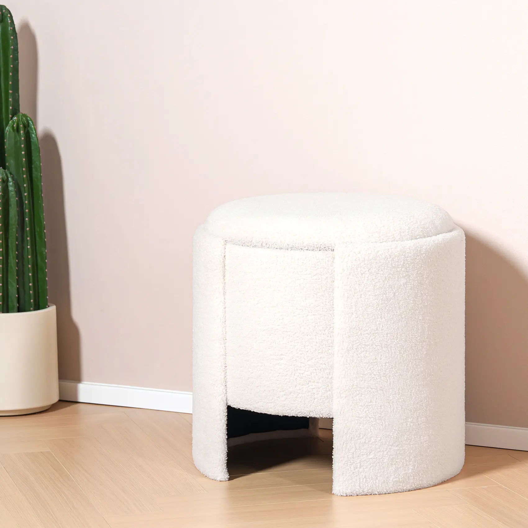 PINPLUS Storage Ottoman 48" Round Modern Ottomans with Storage Foot ...