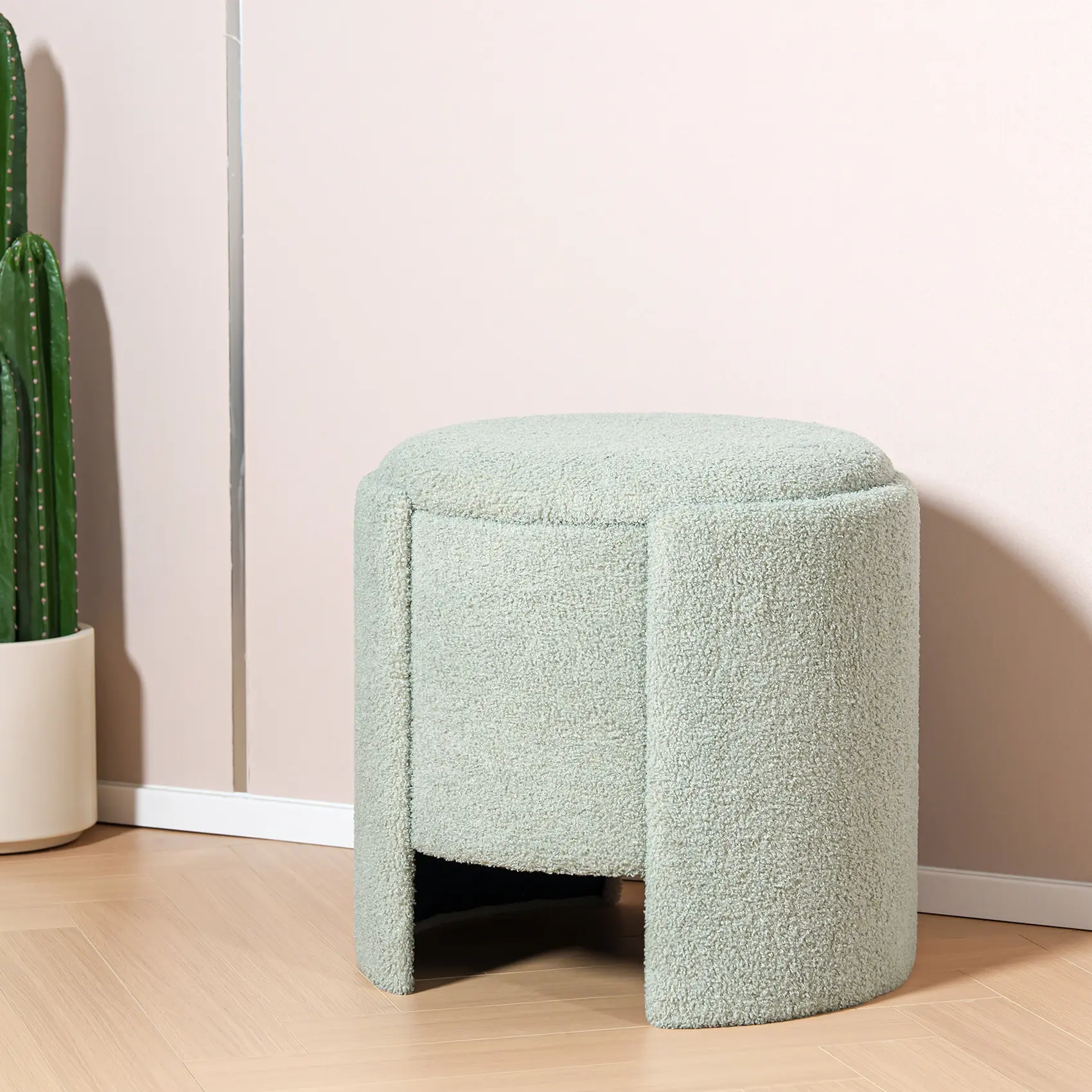 PINPLUS Storage Ottoman 48" Round Modern Ottomans with Storage Footrest ...