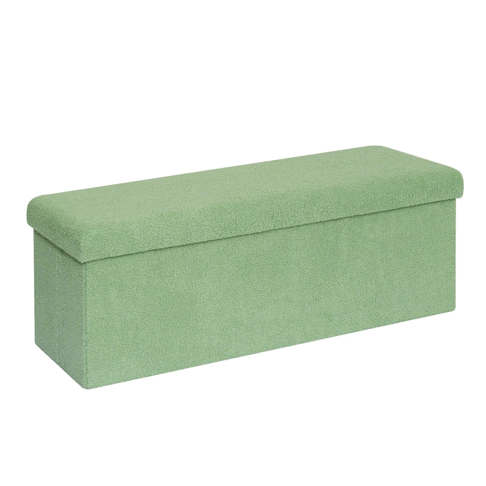 PINPLUS Storage Ottoman Bench Sherpa Ottoman Foot Rest, Foldable Boucle ...