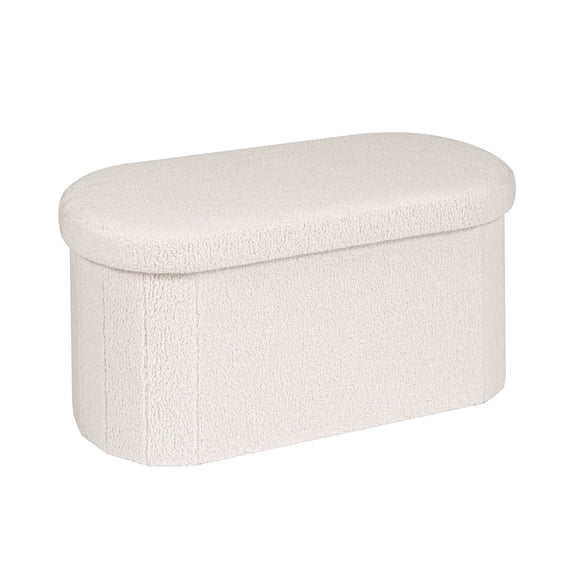 PINPLUS Storage Ottoman Bench Tufted Oval Ottoman Bench Foot Rest ...