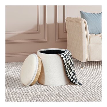 NuSteel TT-101RDV Otto Storage Stool - Round Plastic Storage Ottoman ...