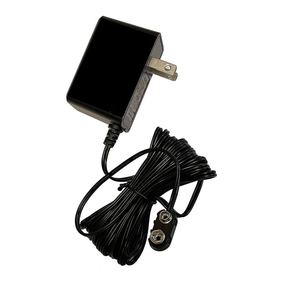 PINPOINT® 9-Volt Battery Universal AC Adapter 120VAC, 7 foot cable ...