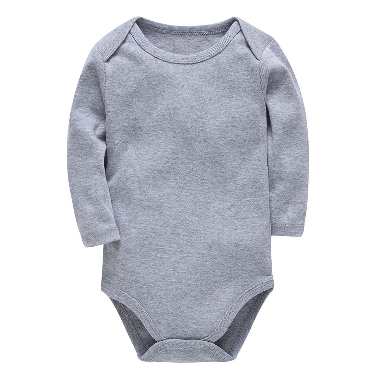 PINQI Baby Plain Cotton Solid Romper 0-24 Months Children's Long Sleeve ...