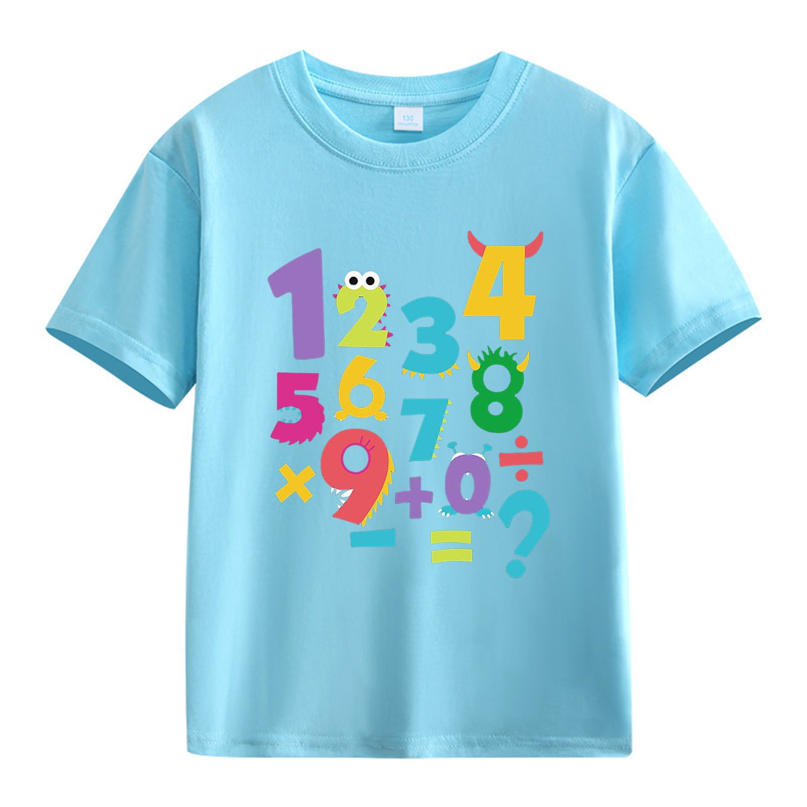 PINQI Child Holiday Tops Number Day Girls and Boys Kids Short Sleeve T ...