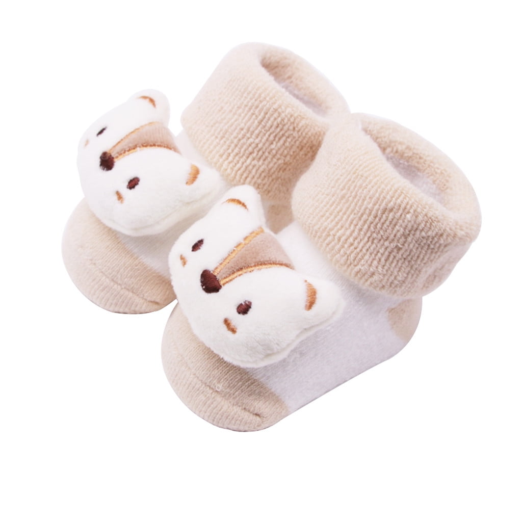 PINQI Clearance Baby Non-Slip Animal Socks Cute Plush Rattle Socks for ...