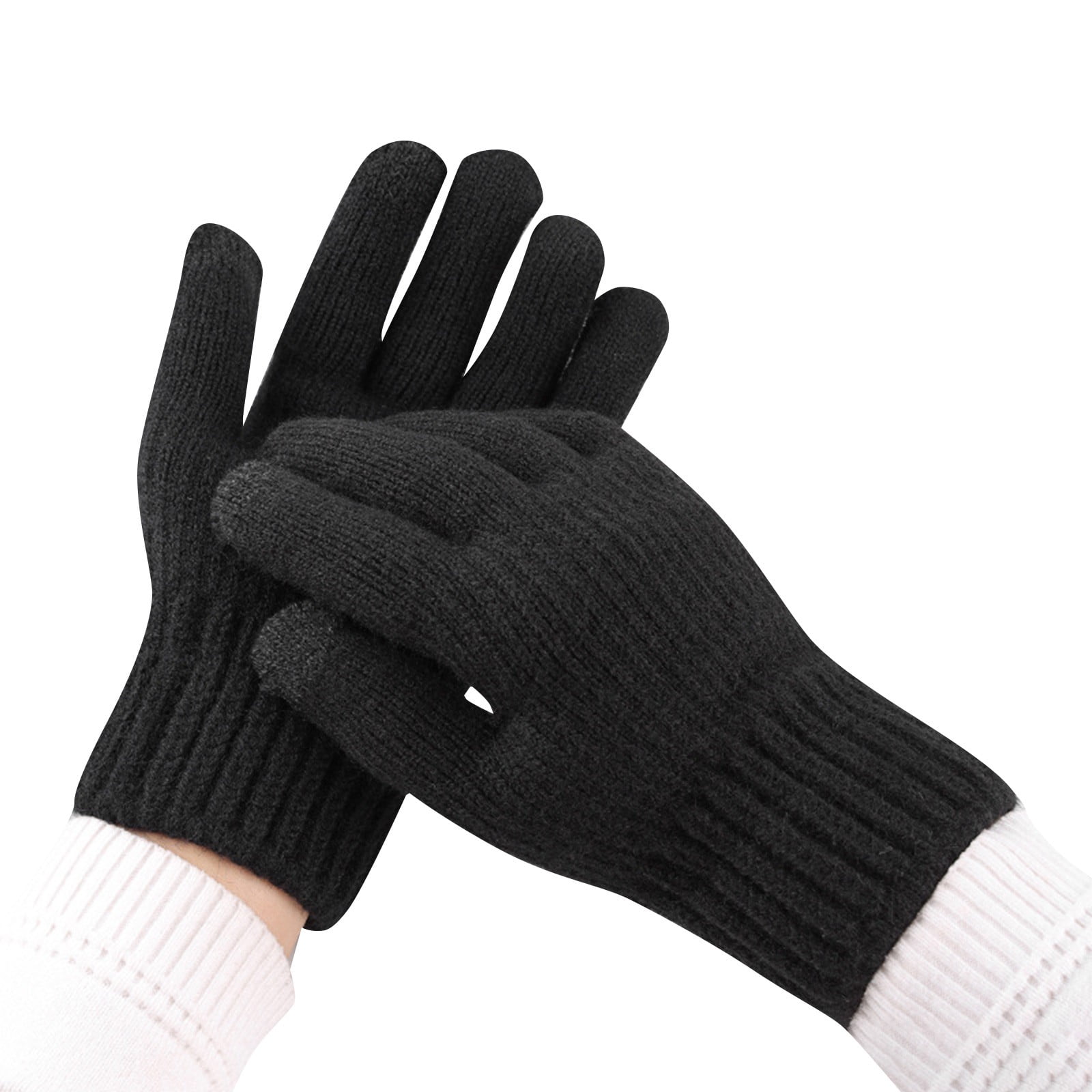 PINQI Female Lightweight Gloves for Outdoor Winter Mens Warm Knit and ...