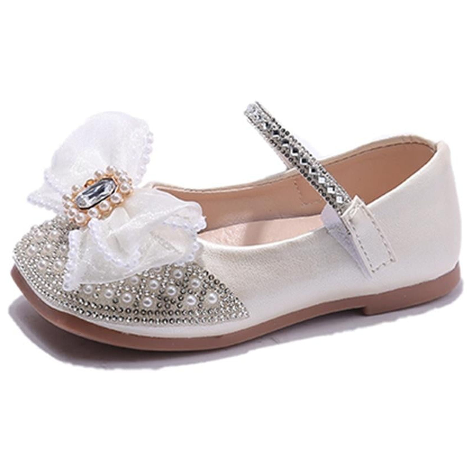 PINQI Girls Dress Shoes Mary Jane Shoes for Girls Glitter Ballet Flats ...