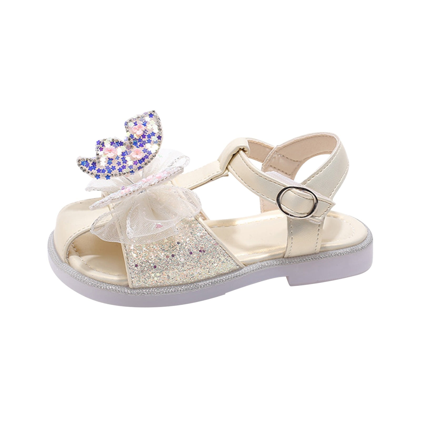 PINQI Girls Glitter Princess Sandals Rhinestone Butterfly Sparkly Shoes ...