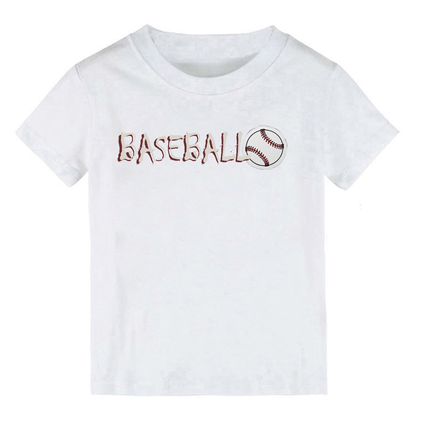 PINQI Little Children Wedding Tops Summer Solid Color Baseball Cartoon ...