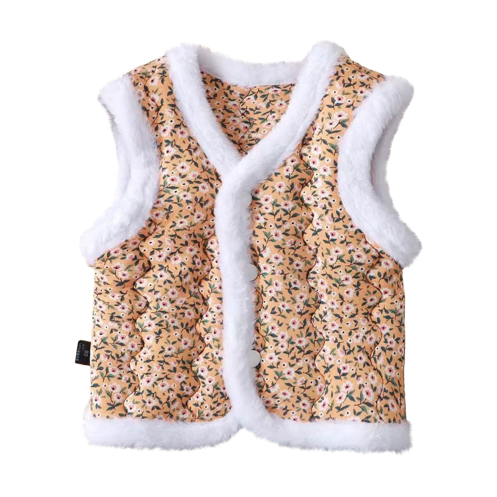 PINQI Toddler Chinese Traditional Vest New Years Fleece Open Front ...