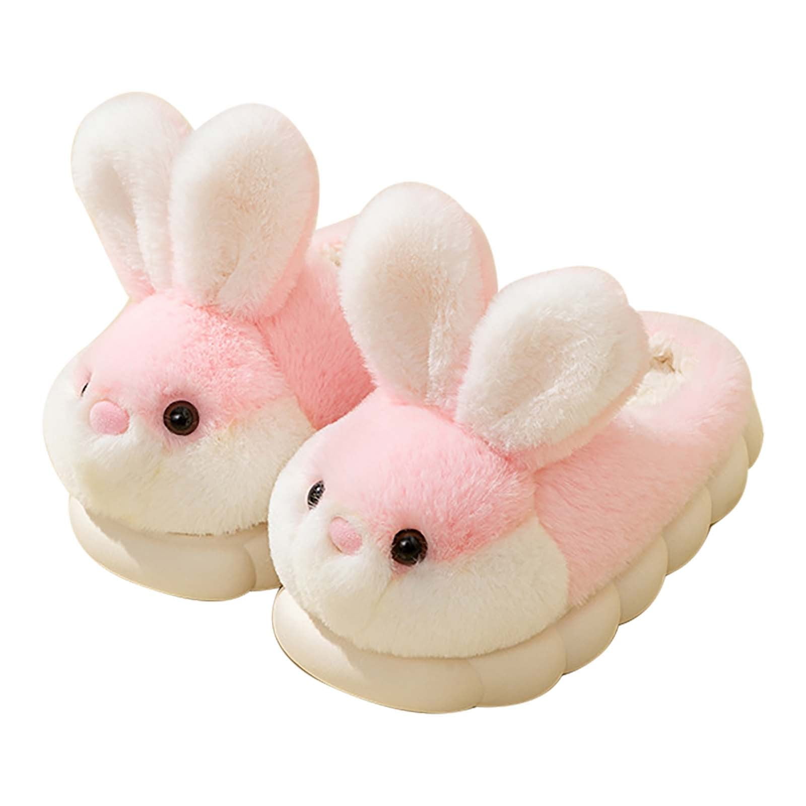 PINQI Unisex Kids Warm Slippers Girl Slip On Furry Plush Flat Home ...