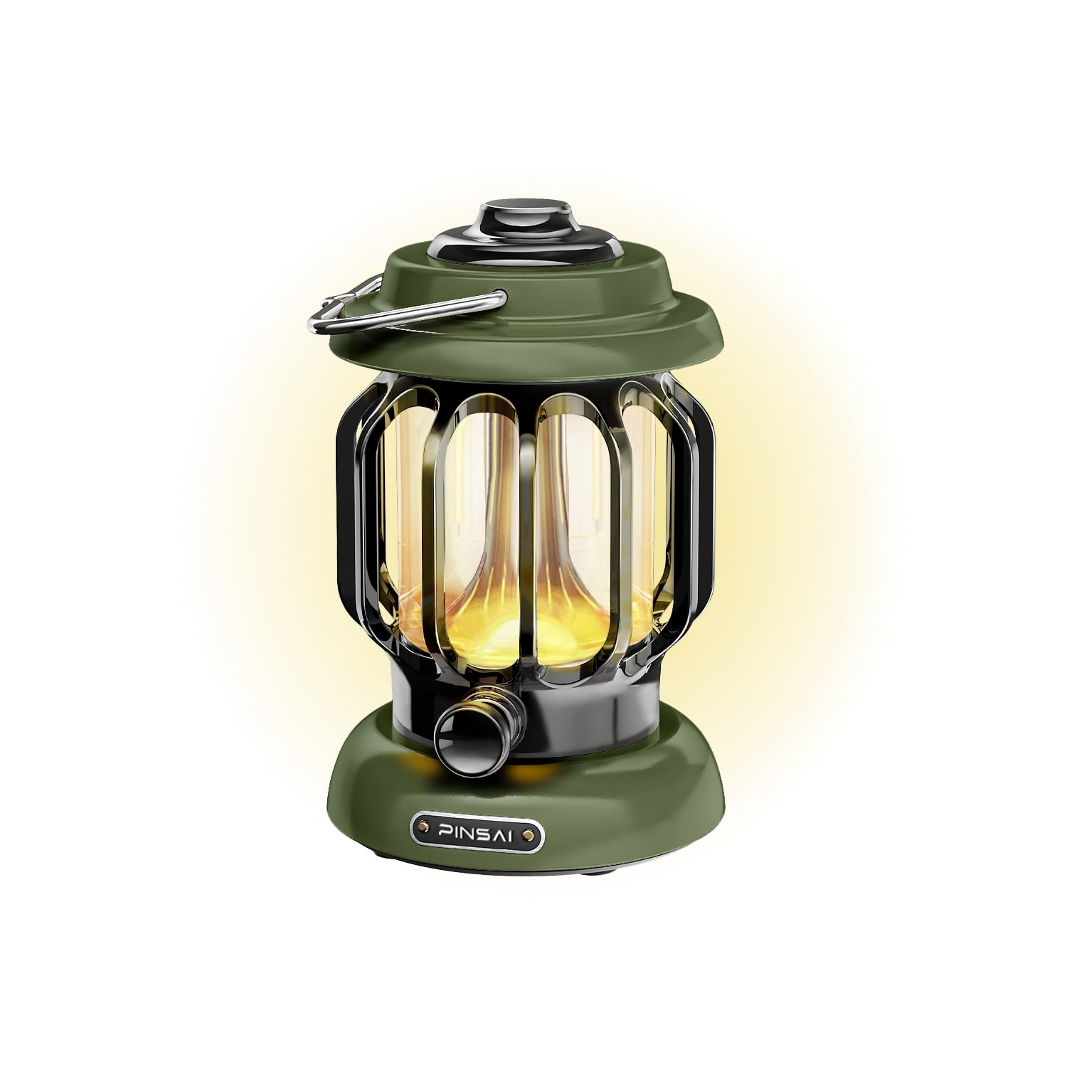 PINSAI LED Retro Camping Lantern,Rechargeable Metal Portable Battery ...