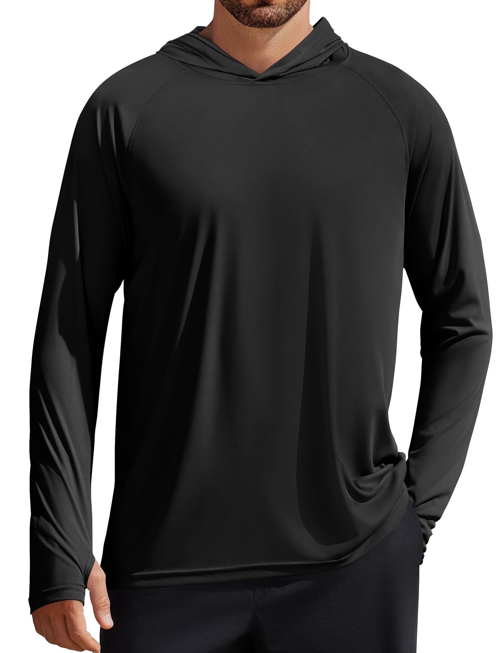 Pinspark Men's UPF 50+ Long Sleeve Rash Guard - Sun Protection Hoodie ...