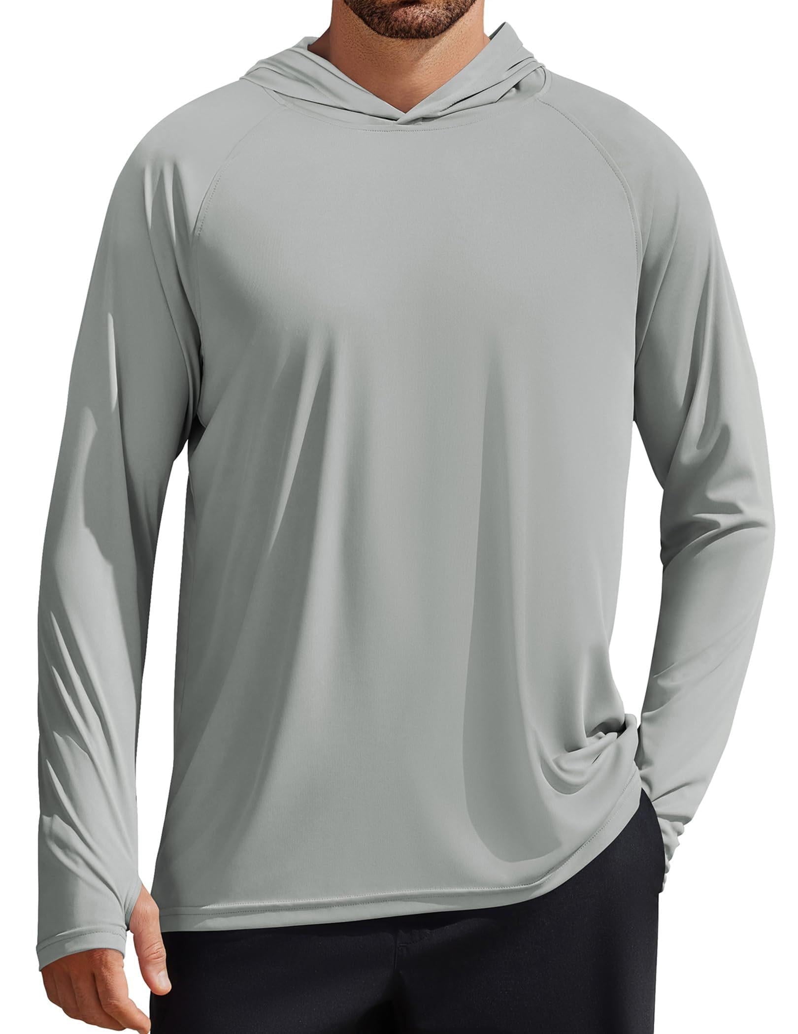 Pinspark Men's UPF 50+ Long Sleeve Rash Guard - Sun Protection Hoodie ...