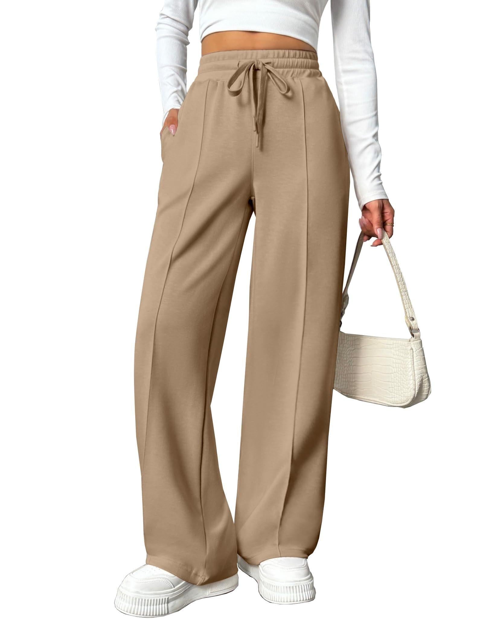 Pinspark Sweatpants Women Straight Leg Long Pant Stretch Waist Loose ...