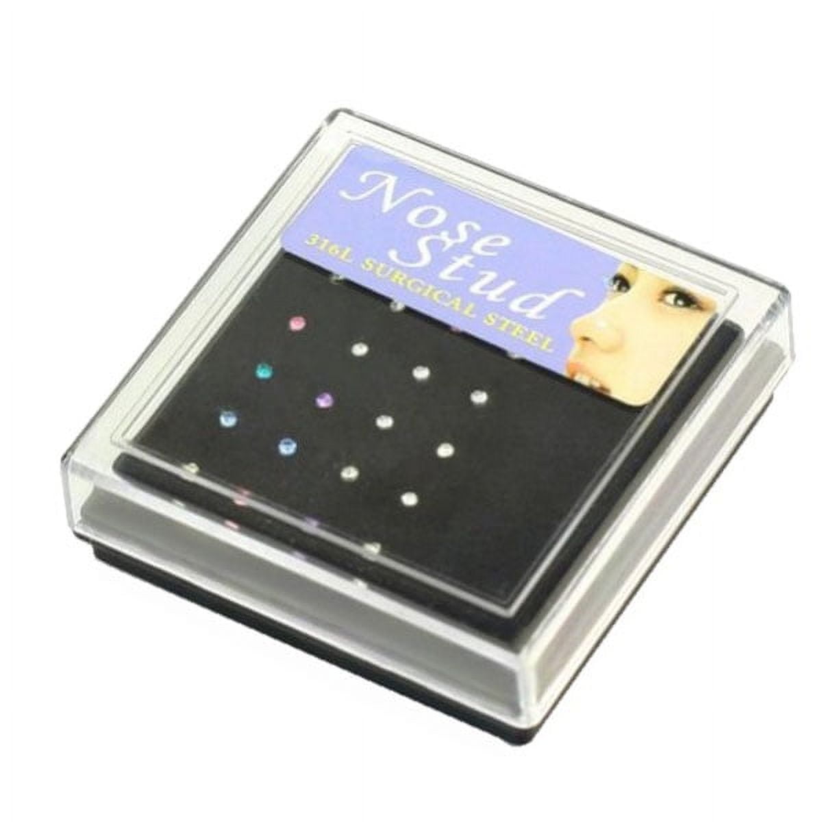 PINXOR Crystal Rhinestone & Surgical Steel Nose Rings, 24-Piece ...