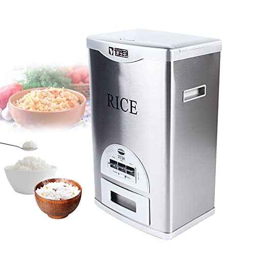 PIOJNYEN Auto Rice Dispenser 33lb Rice Storage Container Stainless ...